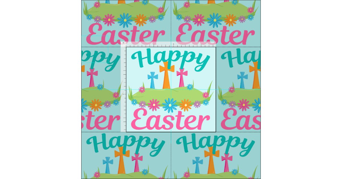 Beautiful Happy Easter Religious Fabric | Zazzle