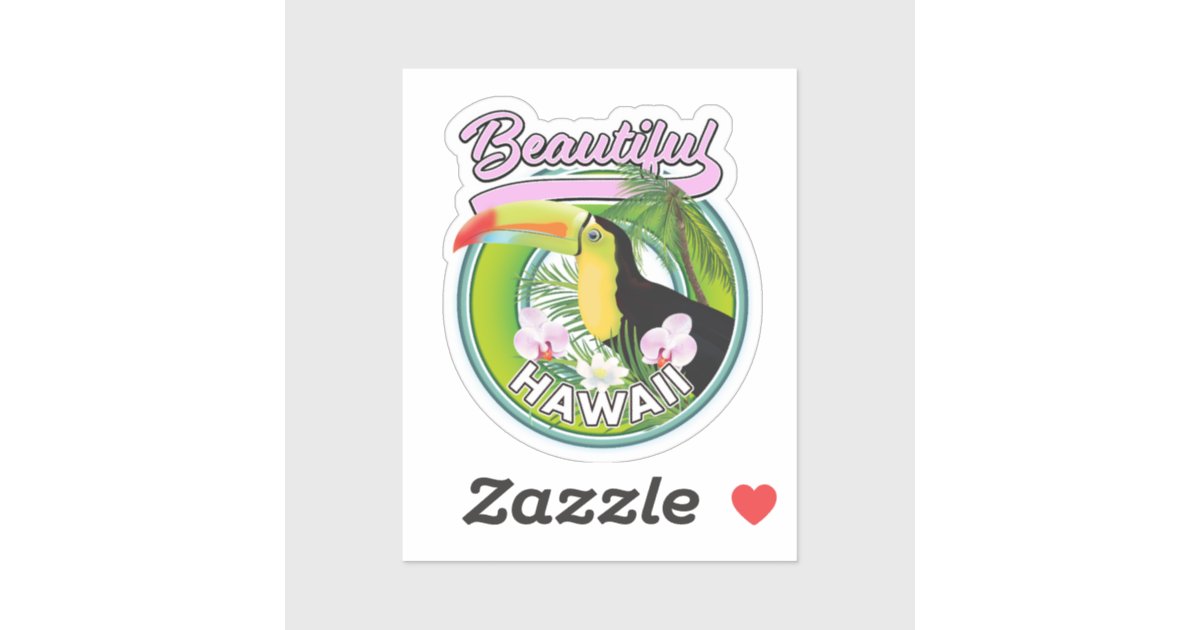 beautiful Hawaii travel logo Sticker | Zazzle