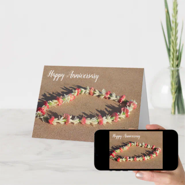 Beautiful Hawaiian Flower Lei Greeting Card | Zazzle