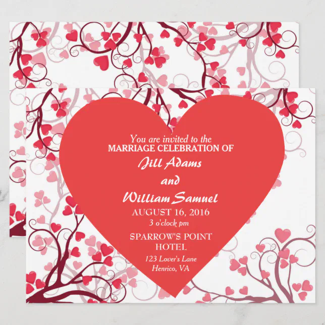Beautiful Hearts Wedding Invitation | Zazzle