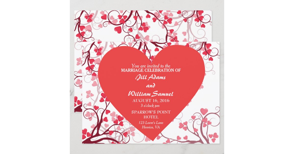 Beautiful Hearts Wedding Invitation | Zazzle