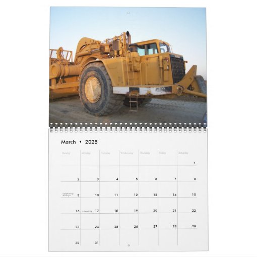 Beautiful Heavy equipment calendar | Zazzle