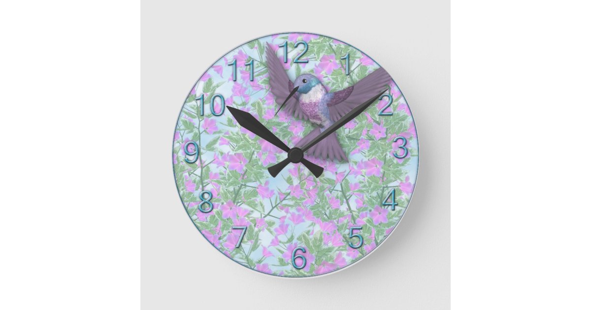 Beautiful Hummingbird Clock | Zazzle