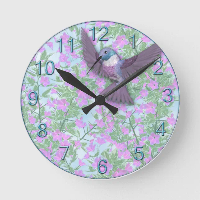 Beautiful Hummingbird Clock | Zazzle