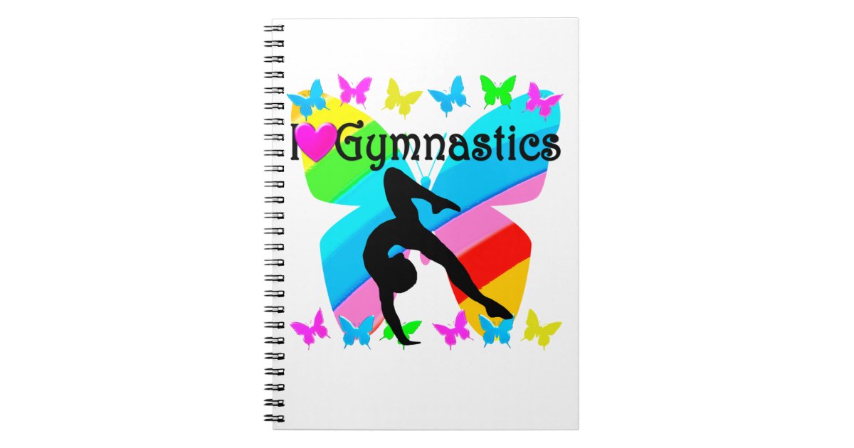 BEAUTIFUL I LOVE GYMNASTICS DESIGN NOTEBOOK | Zazzle