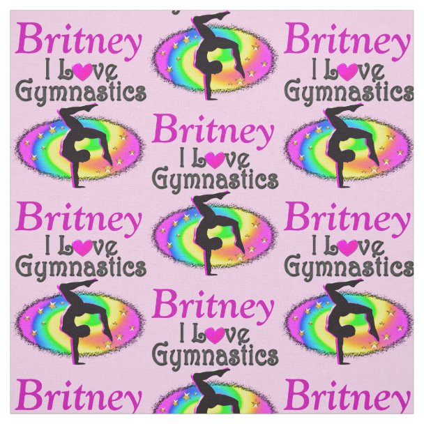 Gymnastics Word Art Fabric | Zazzle