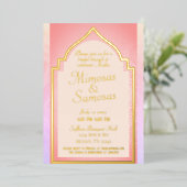 Beautiful Indian Mimosas and Samosas Bridal Brunch Foil Invitation | Zazzle