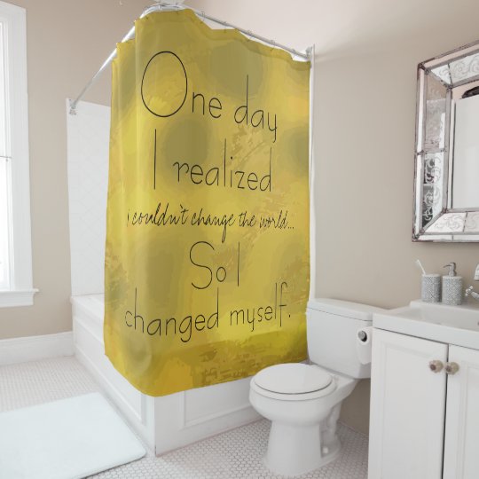 Beautiful Inspirational Quote Print Gold Shower Curtain