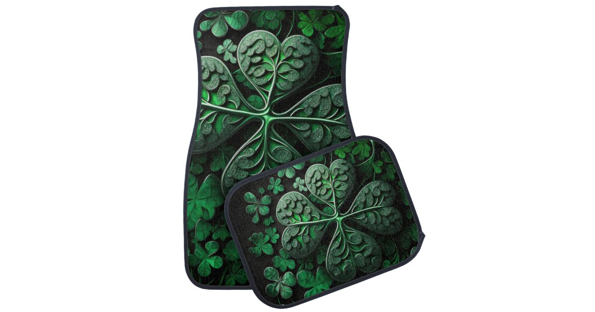 BEAUTIFUL INTRICATE GREEN IRISH SHAMROCKS CAR FLOOR MAT | Zazzle