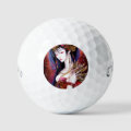 Beautiful Japanese Girl Gothic Fantasy Triptych Golf Balls | Zazzle