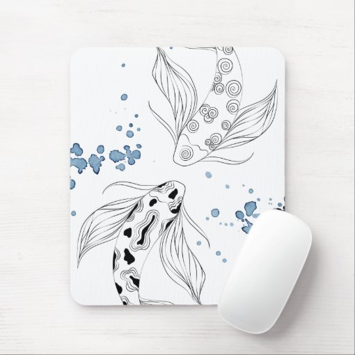 Beautiful Japanese Koi Fish Swimming Mouse Pad | Zazzle