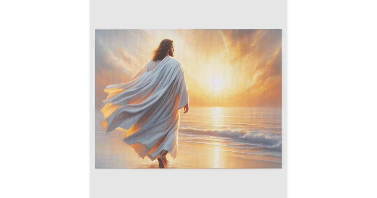 Beautiful Jesus by the Sea Tissue Paper | Zazzle