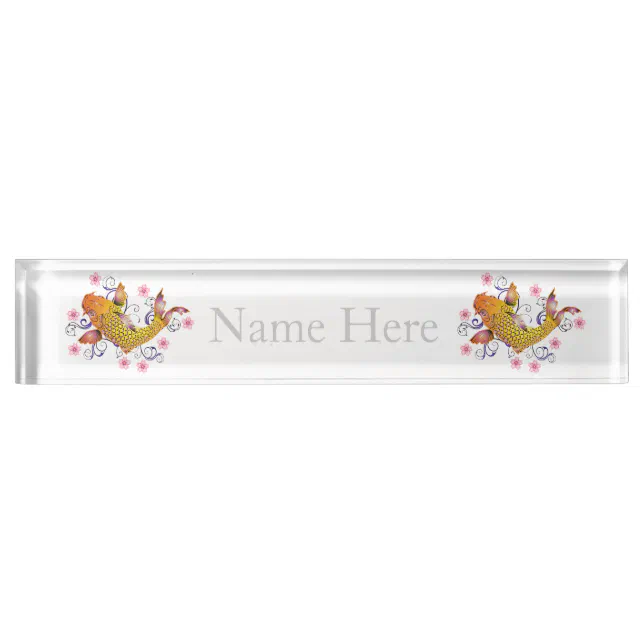Beautiful Koi Desk Name Plate | Zazzle