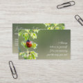Beautiful ladybug with motivational quote business card | Zazzle