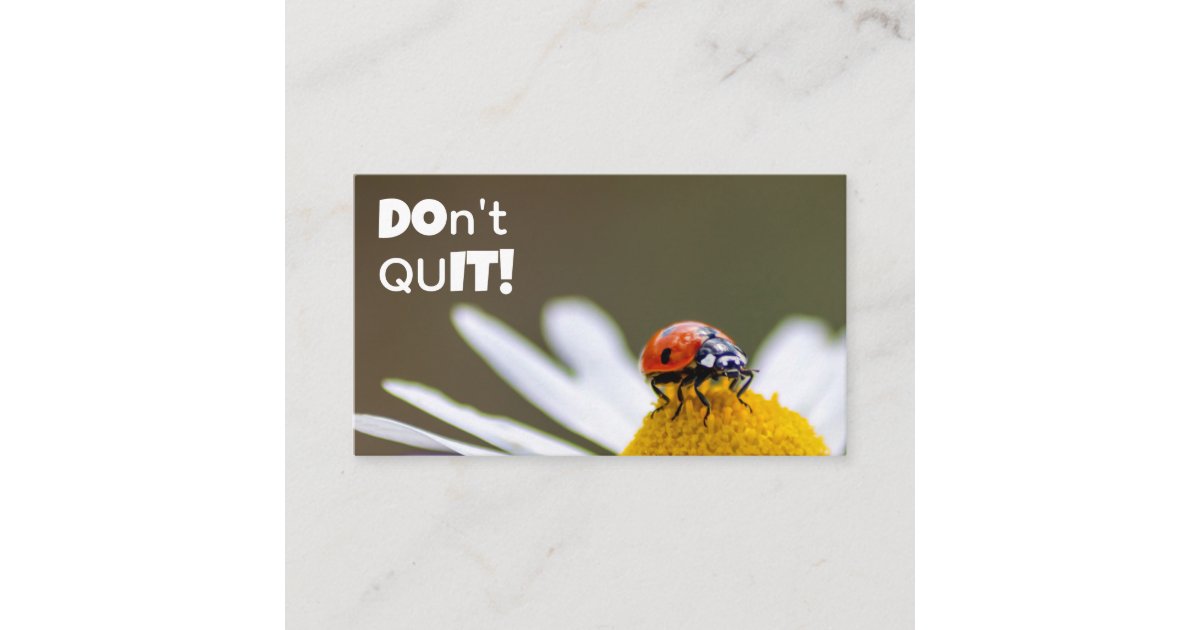 Beautiful ladybug with motivational quote business card | Zazzle