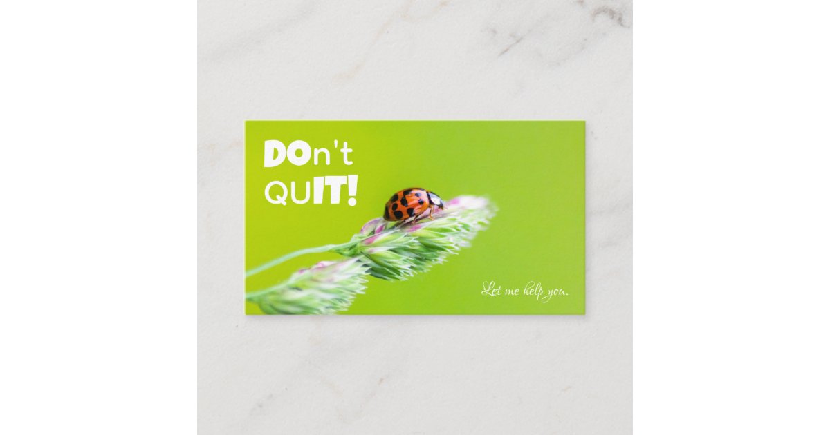 Beautiful ladybug with positive motivational quote business card | Zazzle