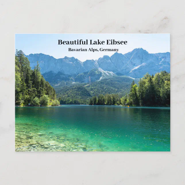 Beautiful Lake Eibsee Bavarian Alps Germany Postcard | Zazzle