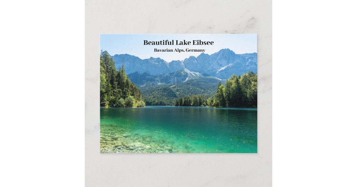 Beautiful Lake Eibsee Bavarian Alps Germany Postcard | Zazzle