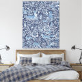 Beautiful Large Blue White Woodland Animal Pattern Canvas Print | Zazzle