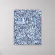 Beautiful Large Blue White Woodland Animal Pattern Canvas Print | Zazzle