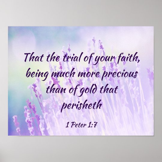 Beautiful Lavender Flower Field Bible Scripture Poster | Zazzle.com