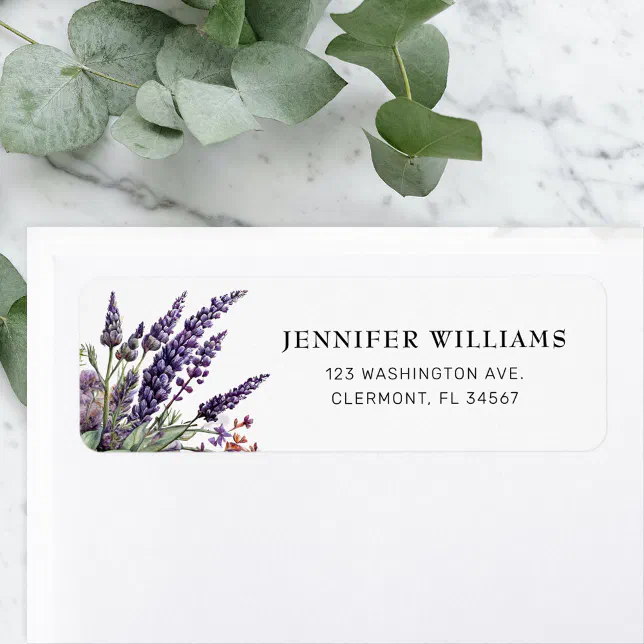 Beautiful Lavender Flowers Return Address Labels | Zazzle