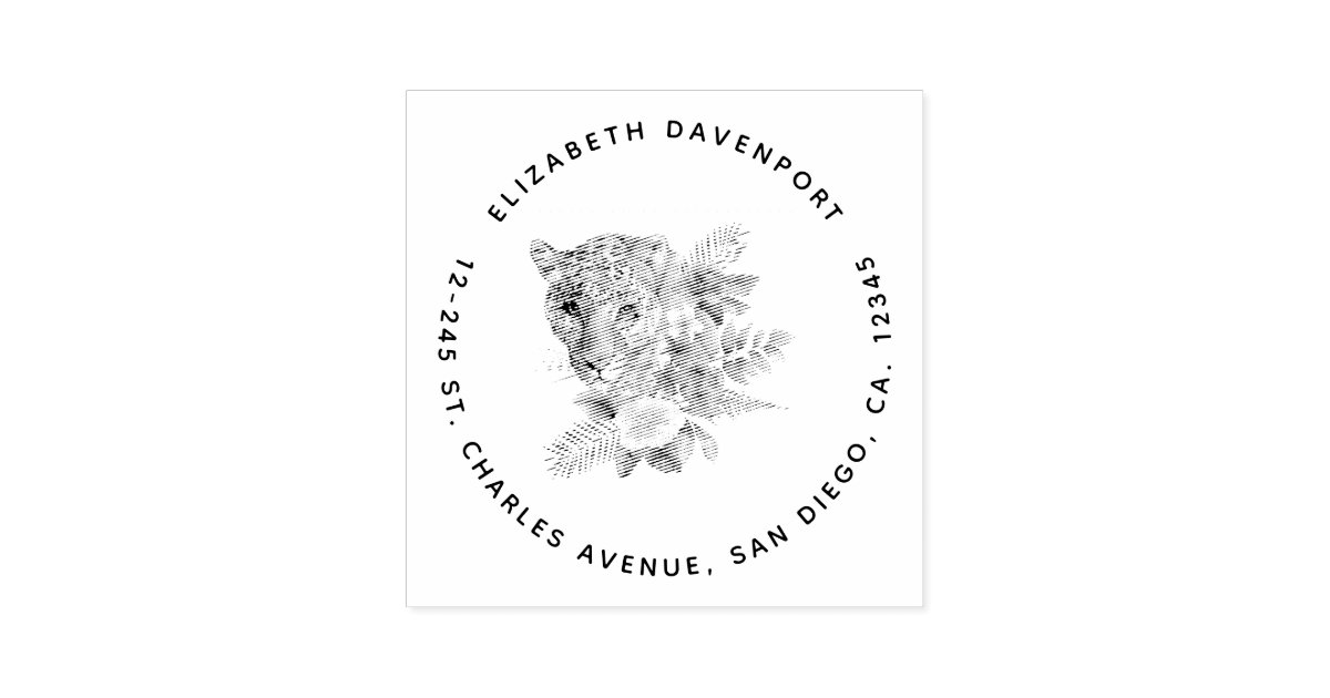 Beautiful Leopard Head Portrait in Watercolor Self-inking Stamp | Zazzle