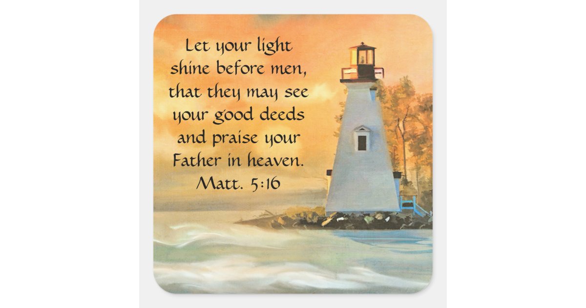 Beautiful Lighthouse Bible Verse Sticker | Zazzle