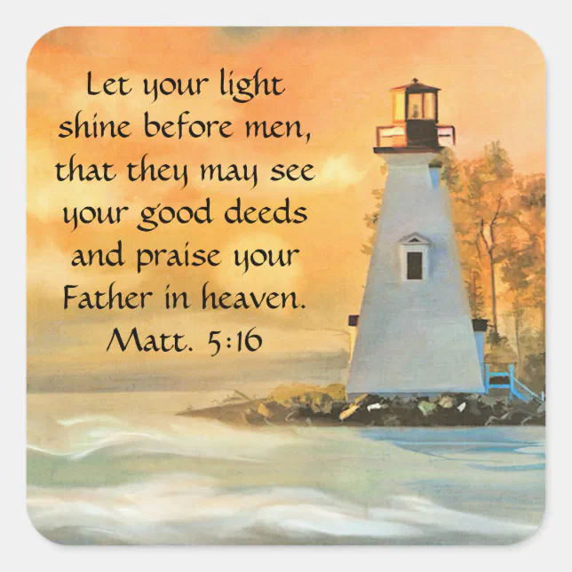 Beautiful Lighthouse Bible Verse Sticker | Zazzle