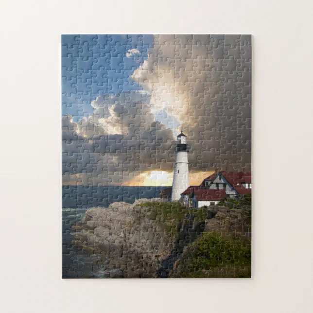 Beautiful Lighthouse Over the Ocean Puzzle | Zazzle