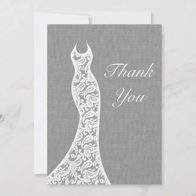 Beautiful Linen Thank You | Zazzle