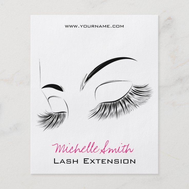 Beautiful long eyelashes Lash Extension Flyer | Zazzle