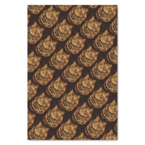 beautiful long-haired tabby cat print tissue paper | Zazzle