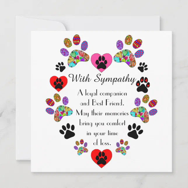 Beautiful Loss of a Pet Dog Sympathy Card | Zazzle