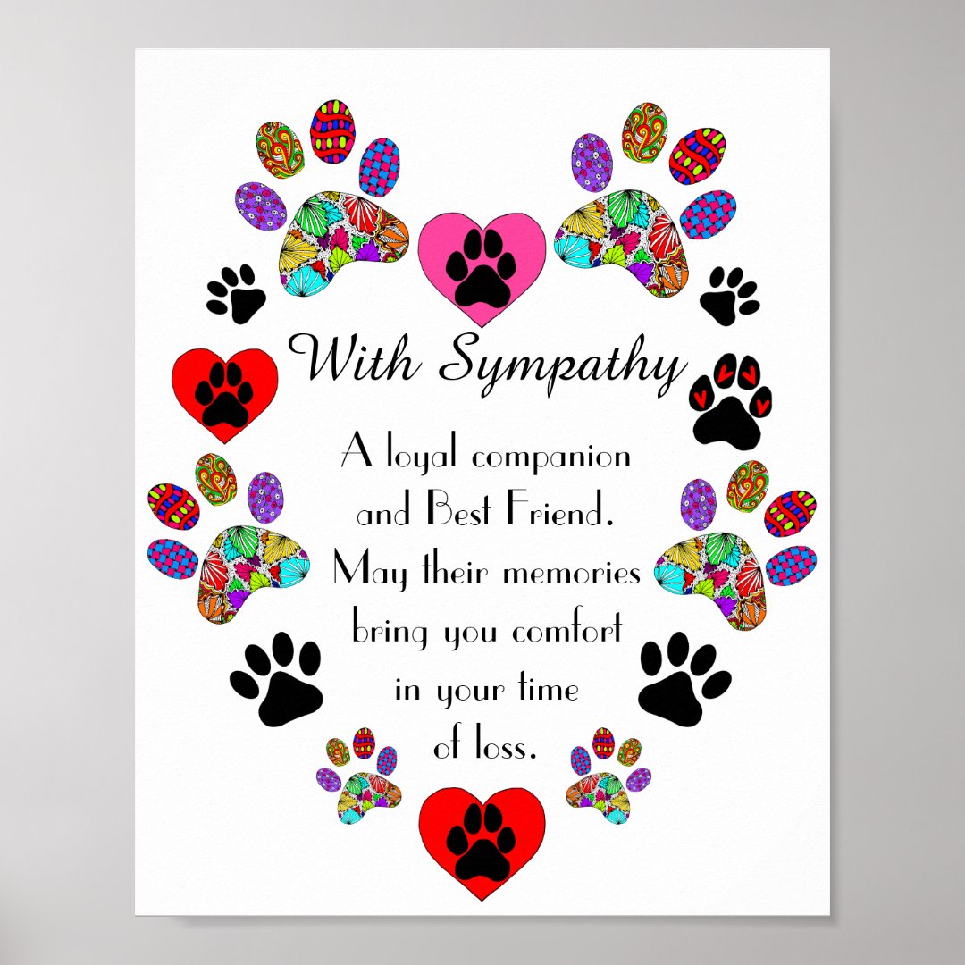 Beautiful Loss of a Pet Dog Sympathy Poster | Zazzle
