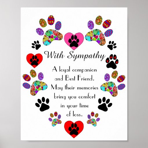 Beautiful Loss of a Pet Dog Sympathy Poster | Zazzle