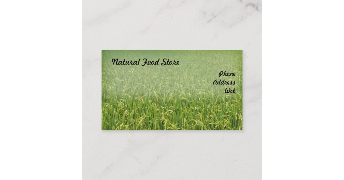 Beautiful Lush Green Rice Field Business Card | Zazzle