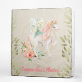 Beautiful Magical Fairy Unicorn Flowers 3 Ring Binder | Zazzle