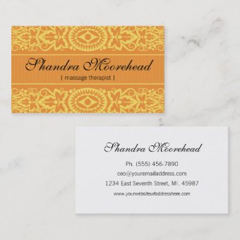 Beautiful Mango Massage Therapist Business Card | Zazzle