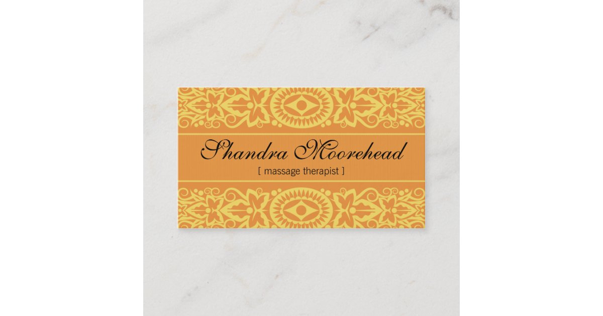 Beautiful Mango Massage Therapist Business Card | Zazzle