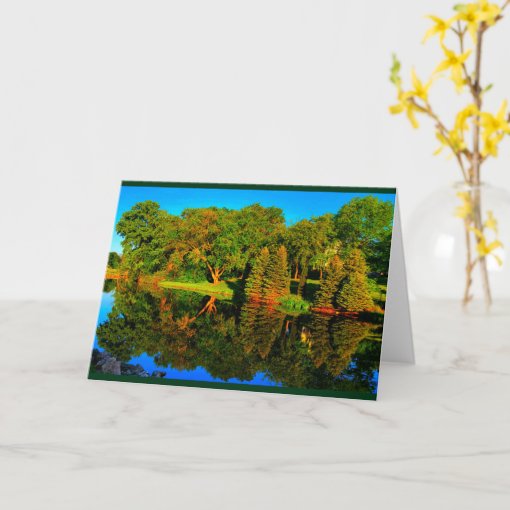 Beautiful Manitowoc River Reflections Card | Zazzle