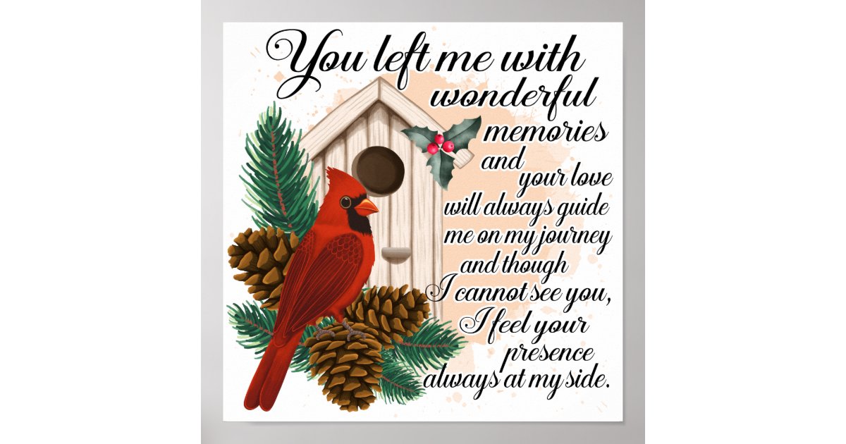 Beautiful Memorial/Inspirational Cardinal Poster | Zazzle