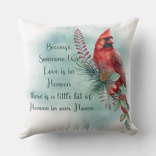 Beautiful Memorial/Inspirational/Cardinal Throw Pillow | Zazzle