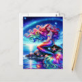 Beautiful Mermaid Sea Nymph Rainbow Postcard | Zazzle