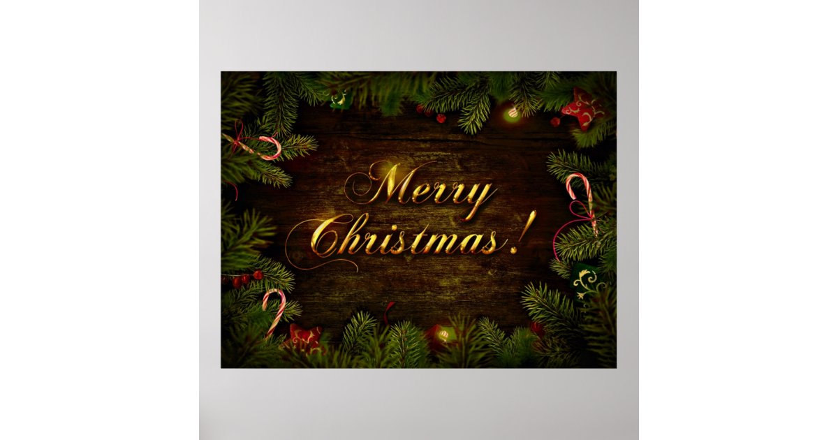 Beautiful Merry Christmas Poster | Zazzle