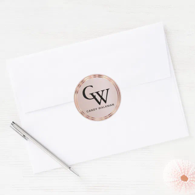 Beautiful Metallic Rose Gold Classic Round Sticker | Zazzle