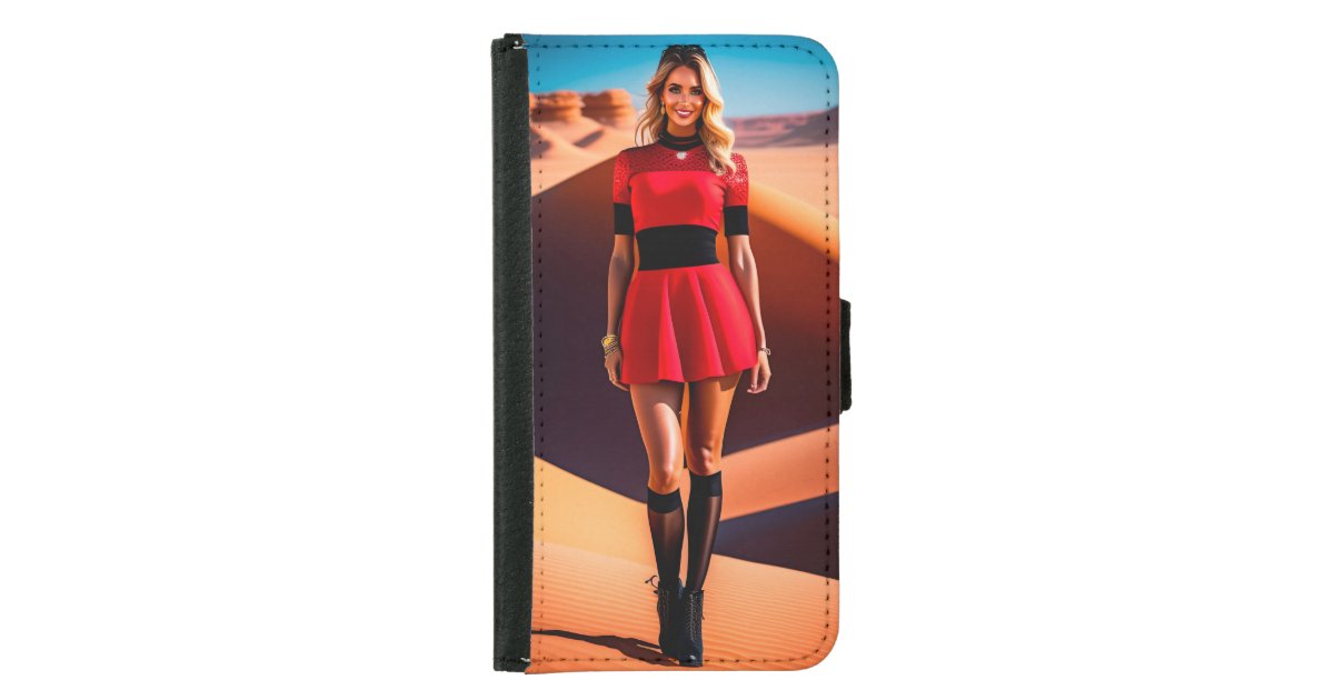 Beautiful model posing in desert Wallet Case | Zazzle