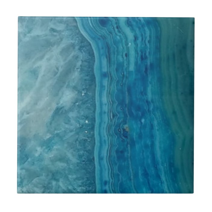 Beautiful Modern Blue Agate Ceramic Tile | Zazzle.com