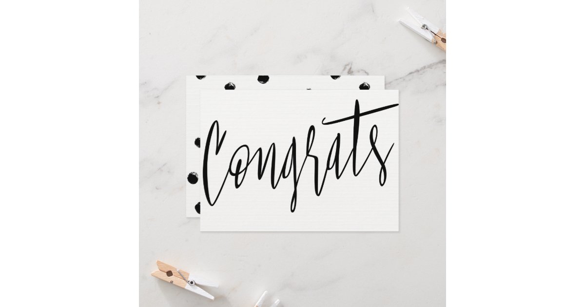 Beautiful modern chic "Congrats" Card | Zazzle