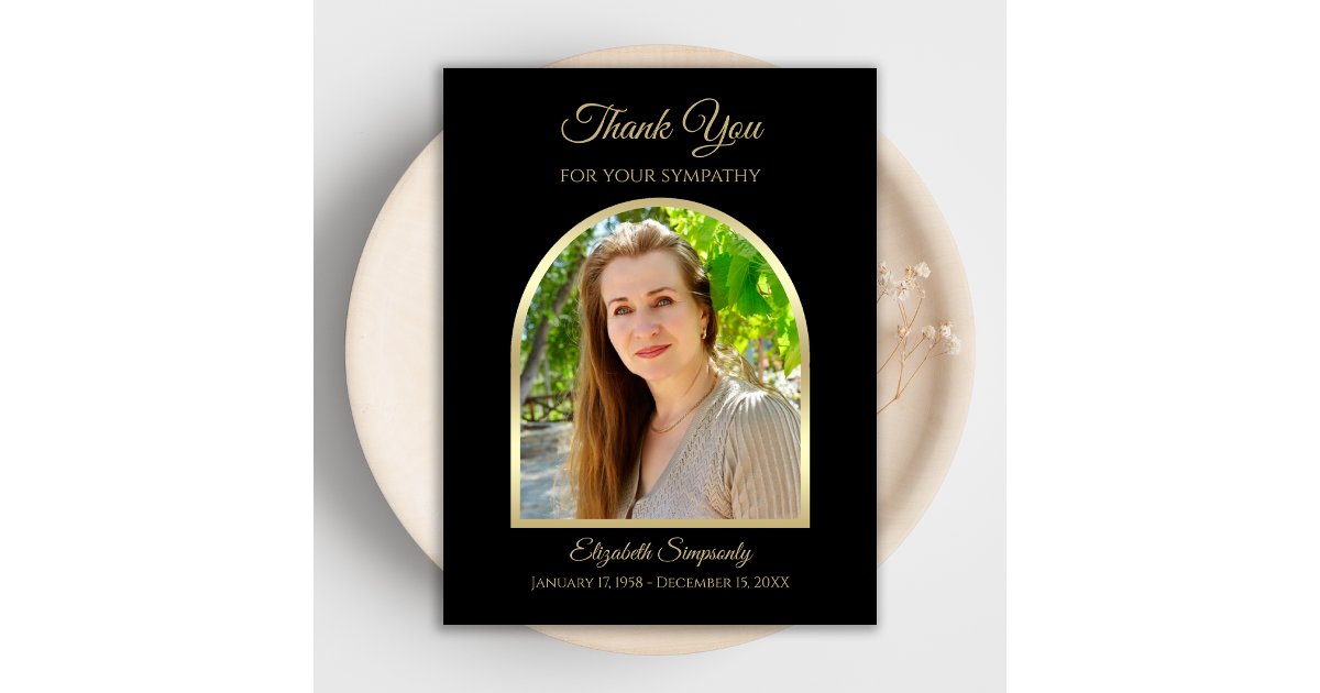 Beautiful Modern Sympathy Thank You Photo Card | Zazzle